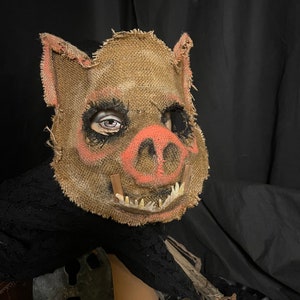 Scary Pig Horror Mask Adult Halloween Boar Costume Handmade Custom ...