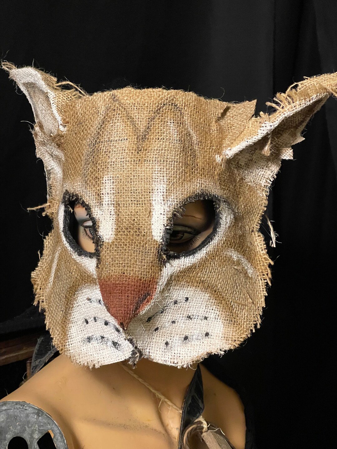 Cat Mask Burlap and Felt Adult Halloween Costumes for Masquerades ...