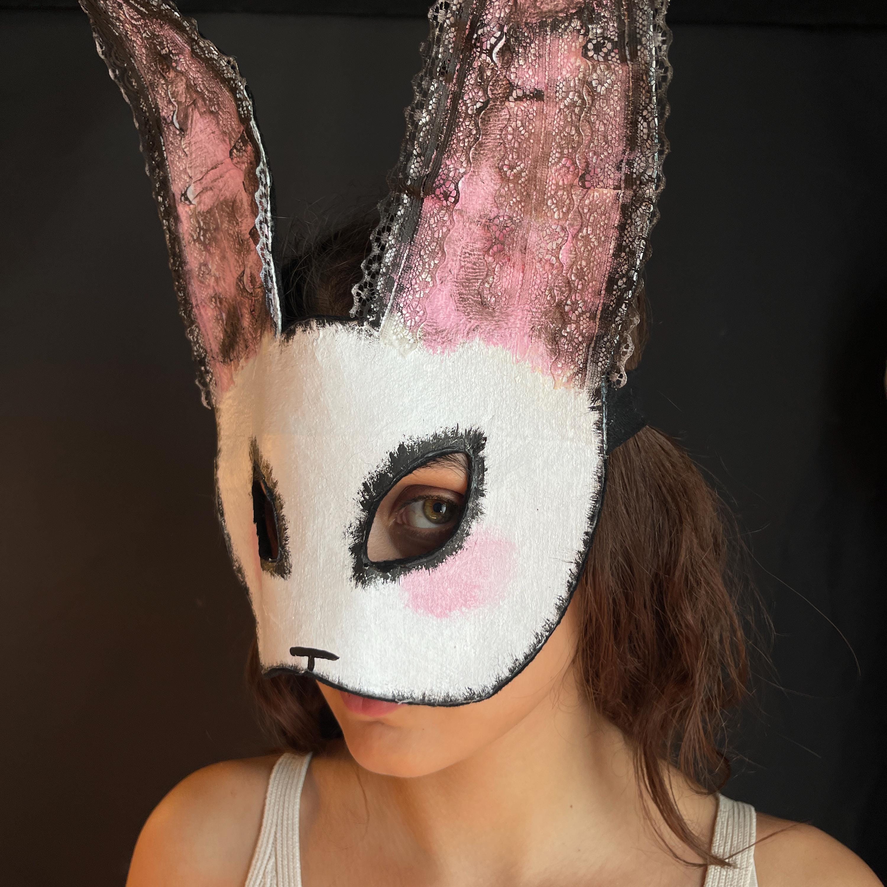 White Rabbit Masquerade Mask - Adult Halloween Mask - Bunny Costume ...