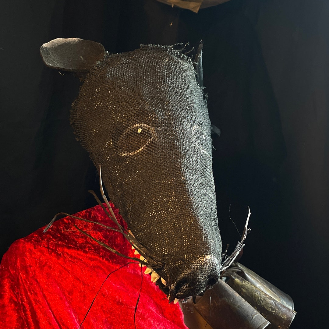 Creepy Cute Burlap Opossum Possum Mask Adult Halloween, Masquerade ...