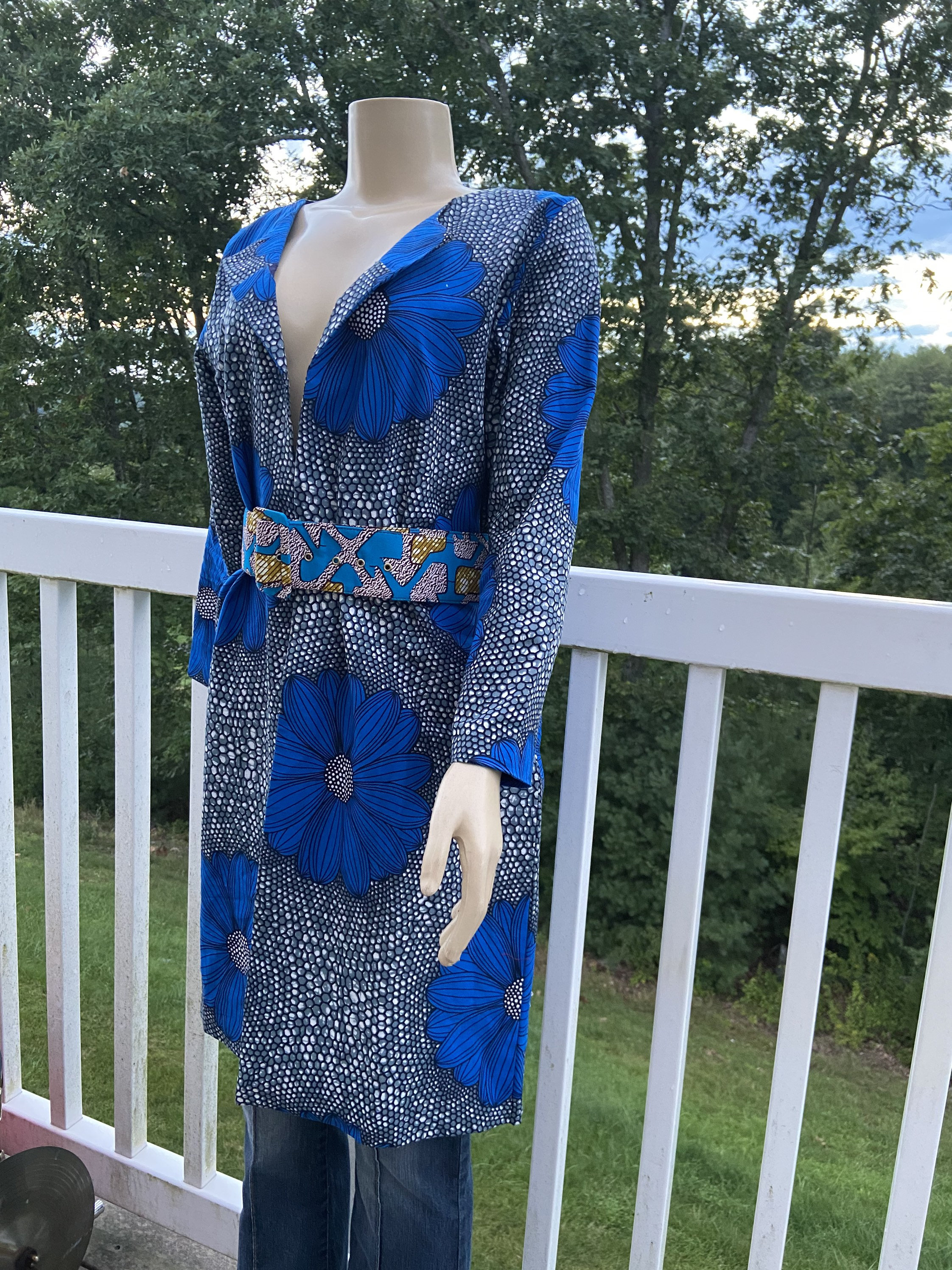 Blue Chitenge Coat Blazer Jacket African Fabric | Etsy