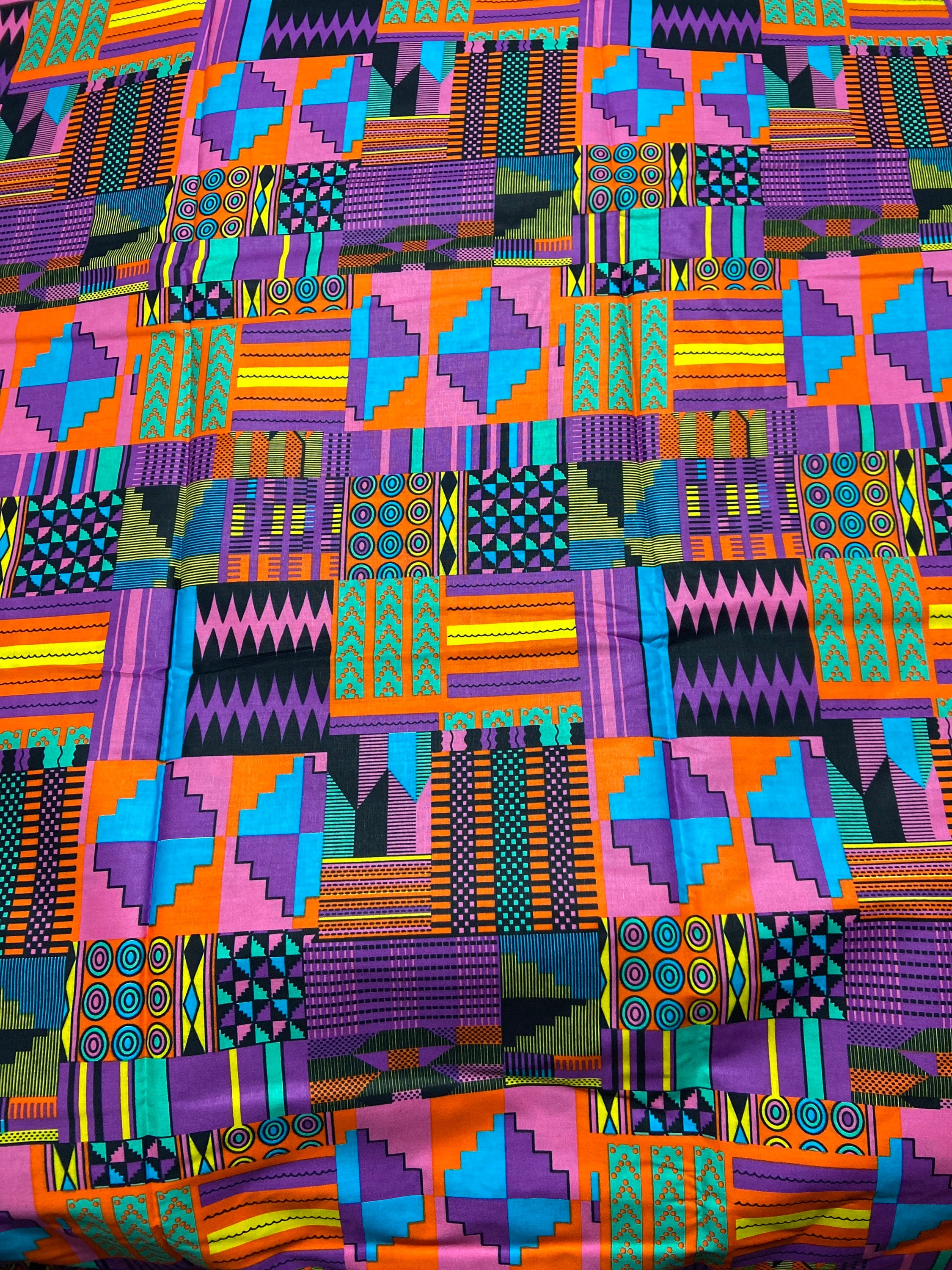 Kente African Fabric Chitenge Fabric by the Yard | Etsy