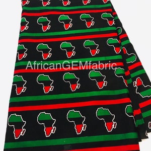 African Map | Pan Africa | African Fabric | Sold per Yard - Etsy