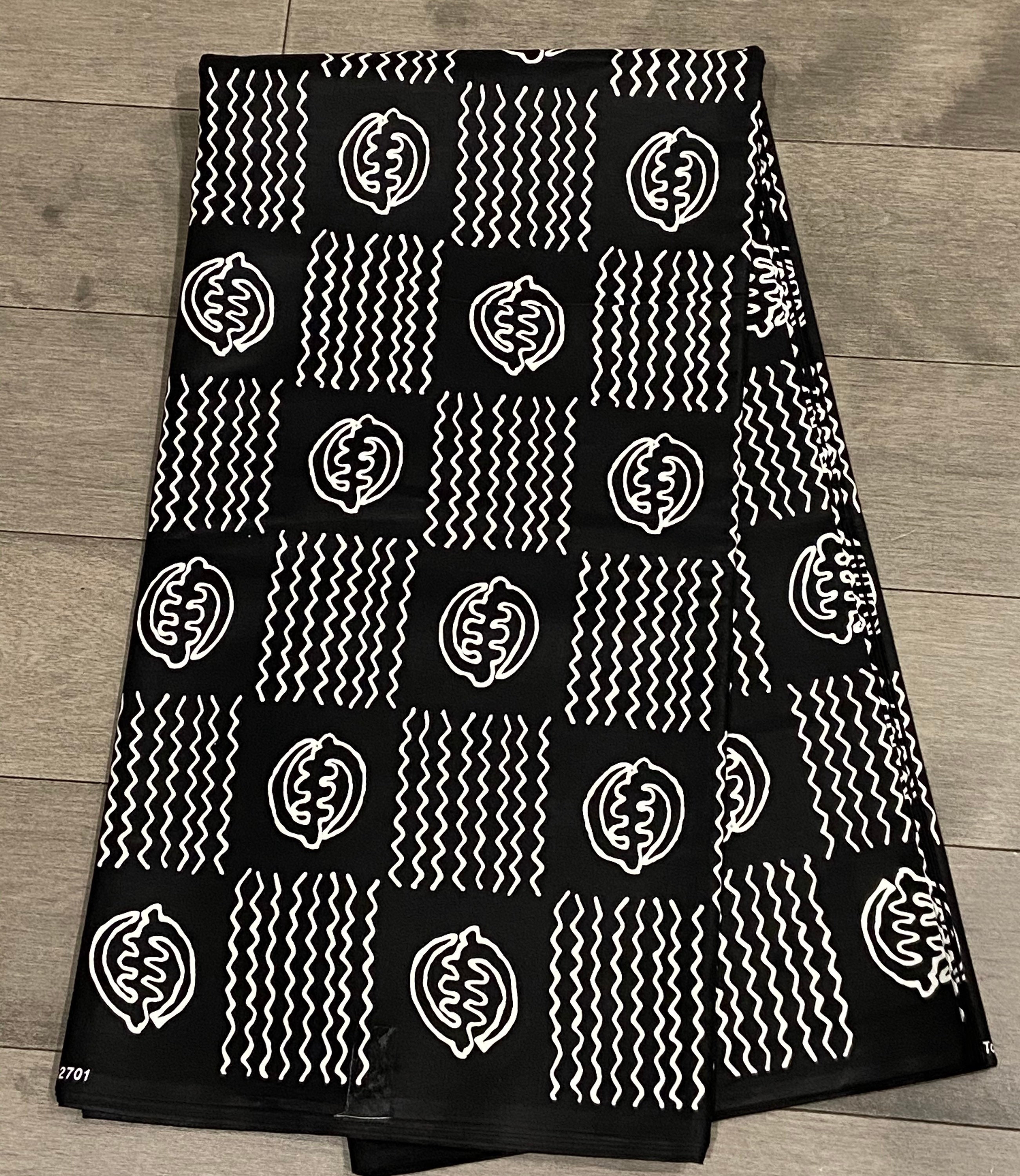 Black and White Tribal Chitenge African Fabric Sold per - Etsy