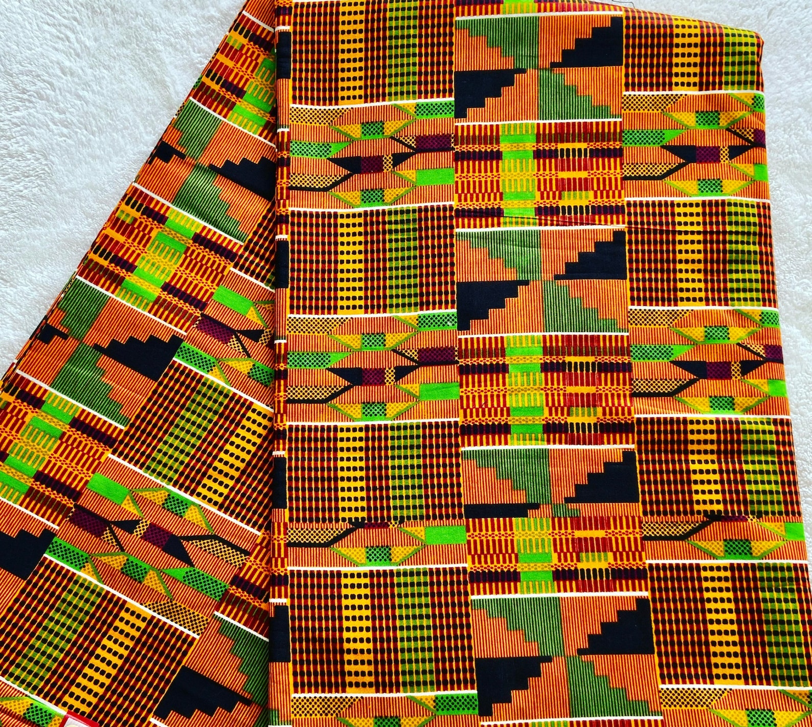 African Fabric orange Kente Fabric Kente Soft Sold per - Etsy