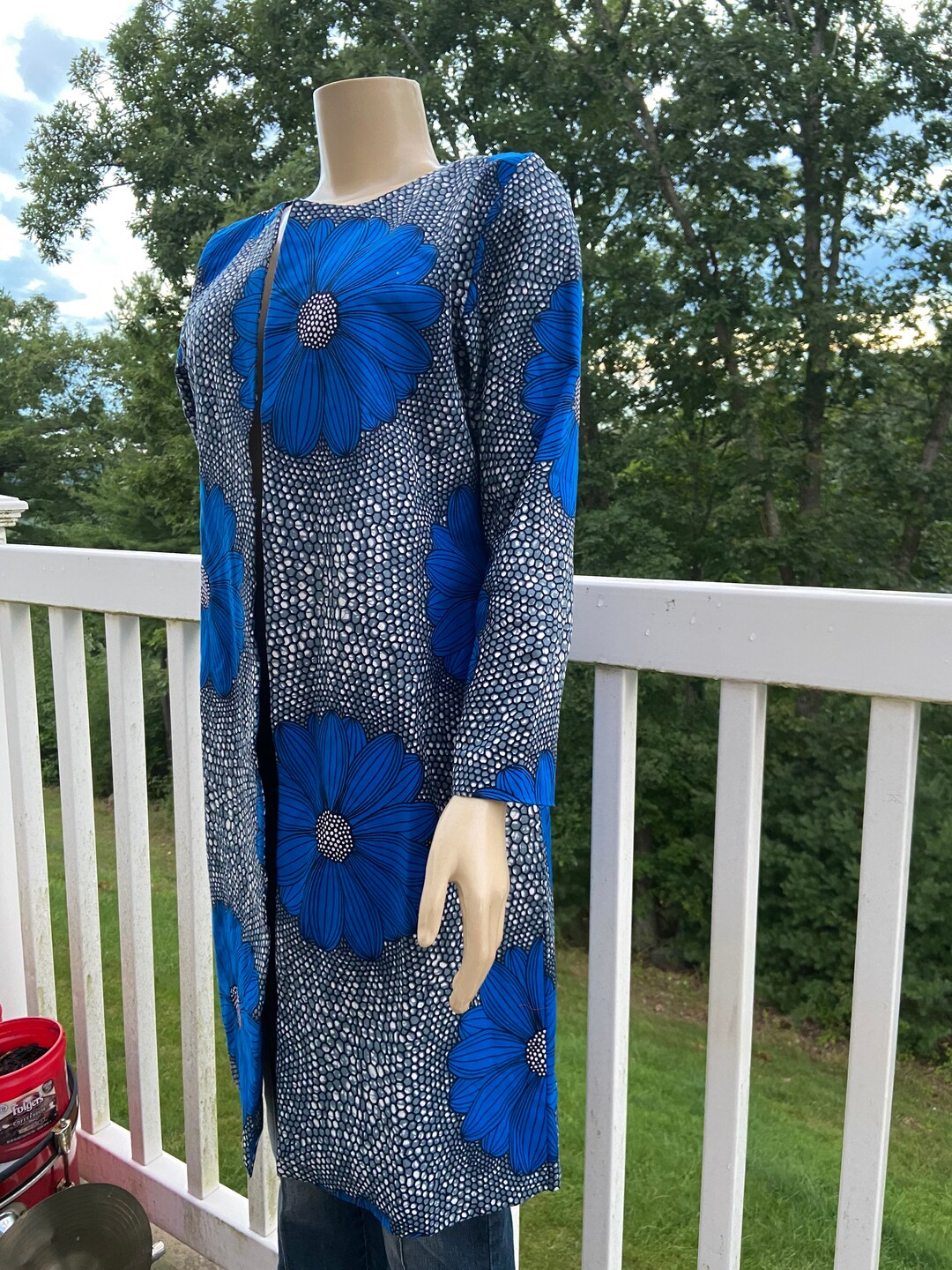 Blue Chitenge Coat Blazer Jacket African Fabric African Clothing Medium ...