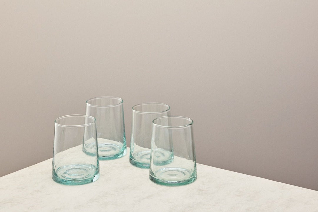 Tumbler Set - Handmade Recycled Glass - Set of 4 - 235ml Glasses - Etsy