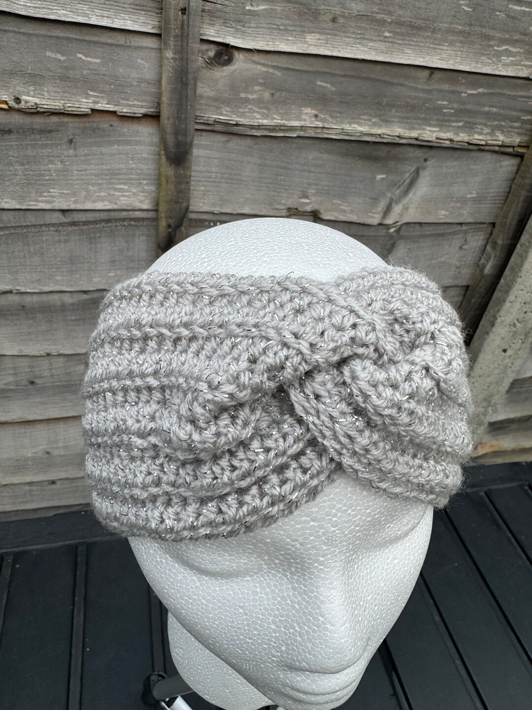 Grey Crochet Headband Crochet Headband Crochet Earwarmer Handmade