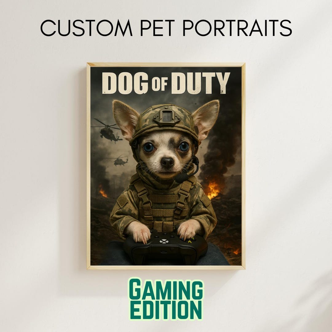 Custom Pet Portrait Game Cover Art: Gamer Room Decor (digital Download ...