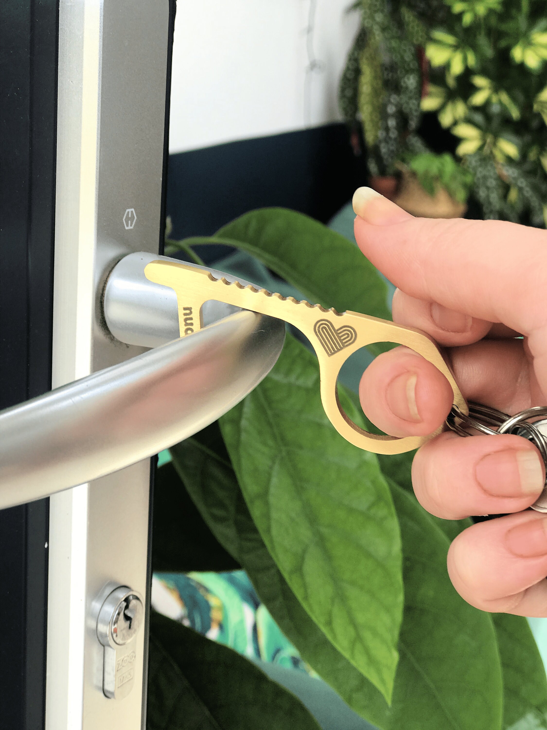 50% OFF - Nudj Key - Solid Brass No Touch Tool Contactless Door Opener ...