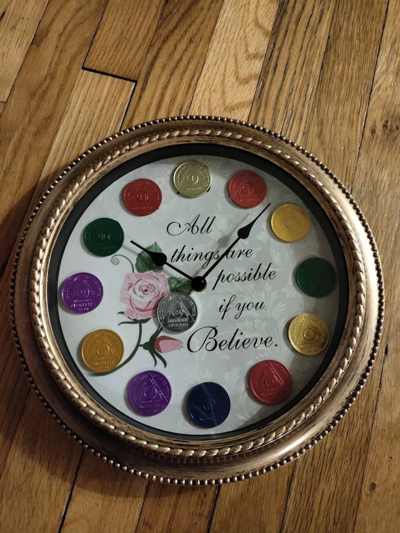 AA One Year Sobriety Anniversary Wall Clock - Etsy