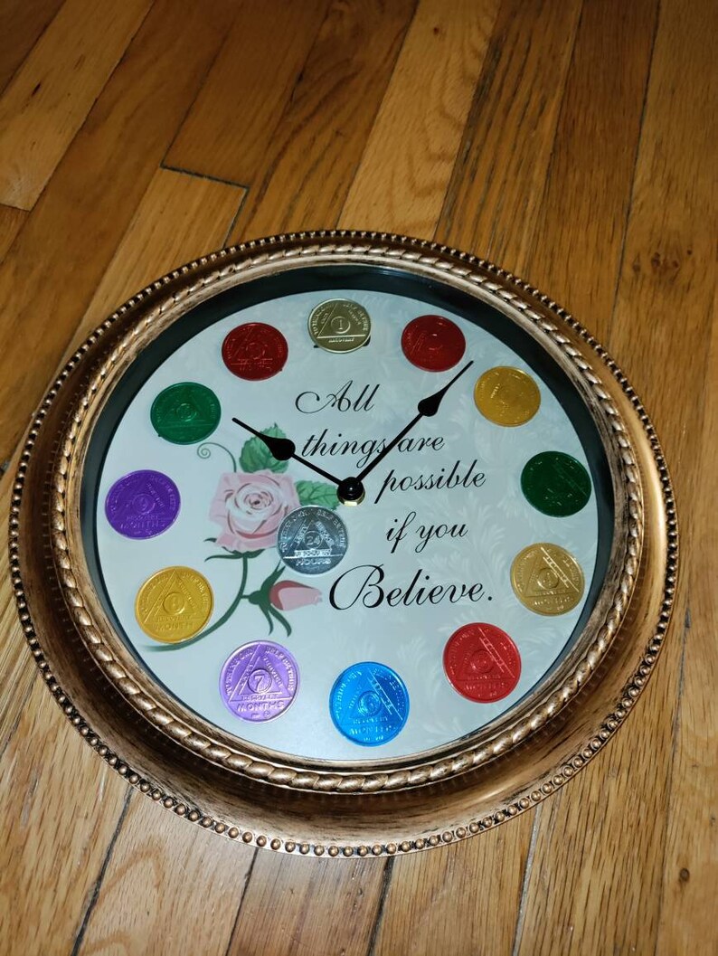AA One Year Sobriety Anniversary Wall Clock - Etsy