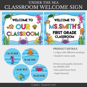 Classroom Welcome Sign, Ocean Classroom Door Sign, Welcome to Our ...