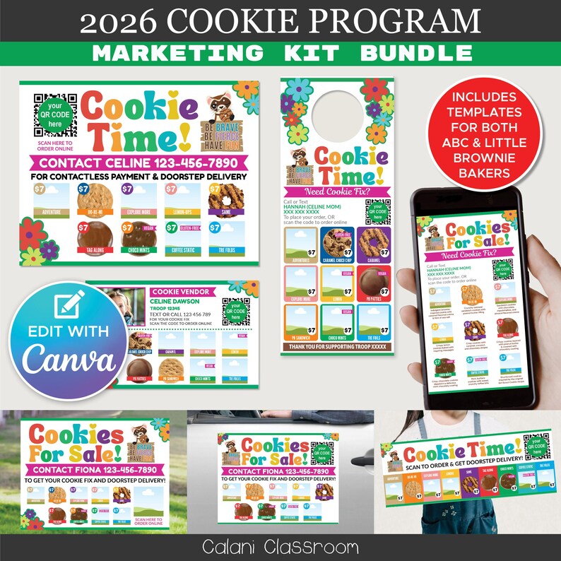 2026 Cookie Bundle, DIY Editable Cookie Marketing Kit for Scout - Canva ...