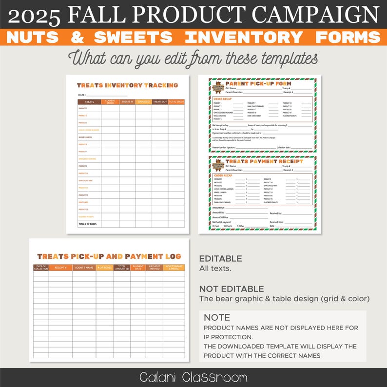 2025 Scout Fall Product, Editable Scout Fall Program Inventory Tracker ...