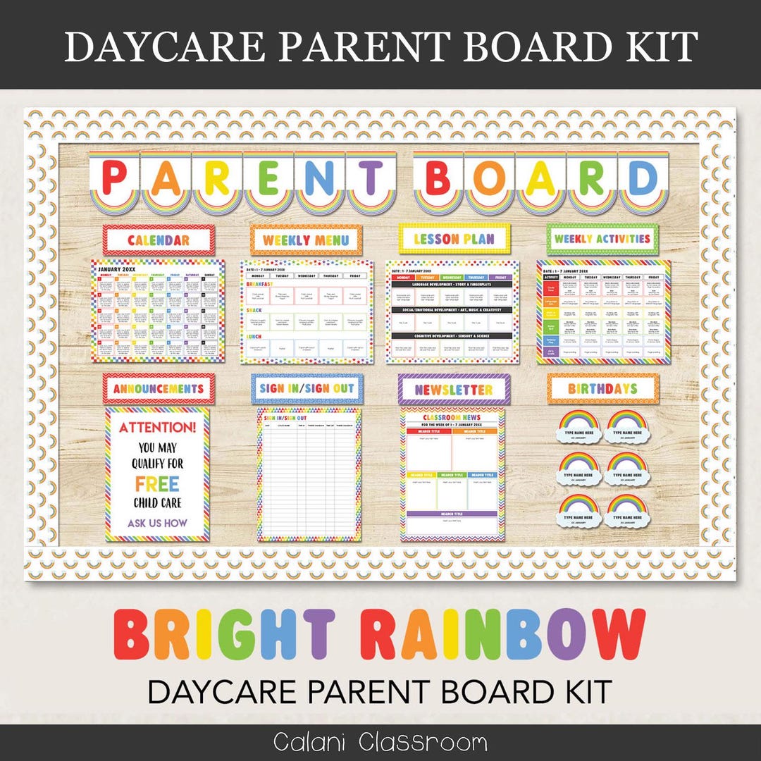 Daycare Parent Board, Childcare Bulletin Board Template, Parent Info ...