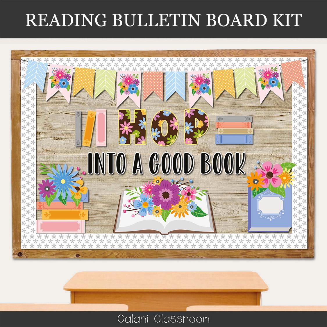Reading Bulletin Board Kit, Classroom Bulletin Board, Spring Into ...