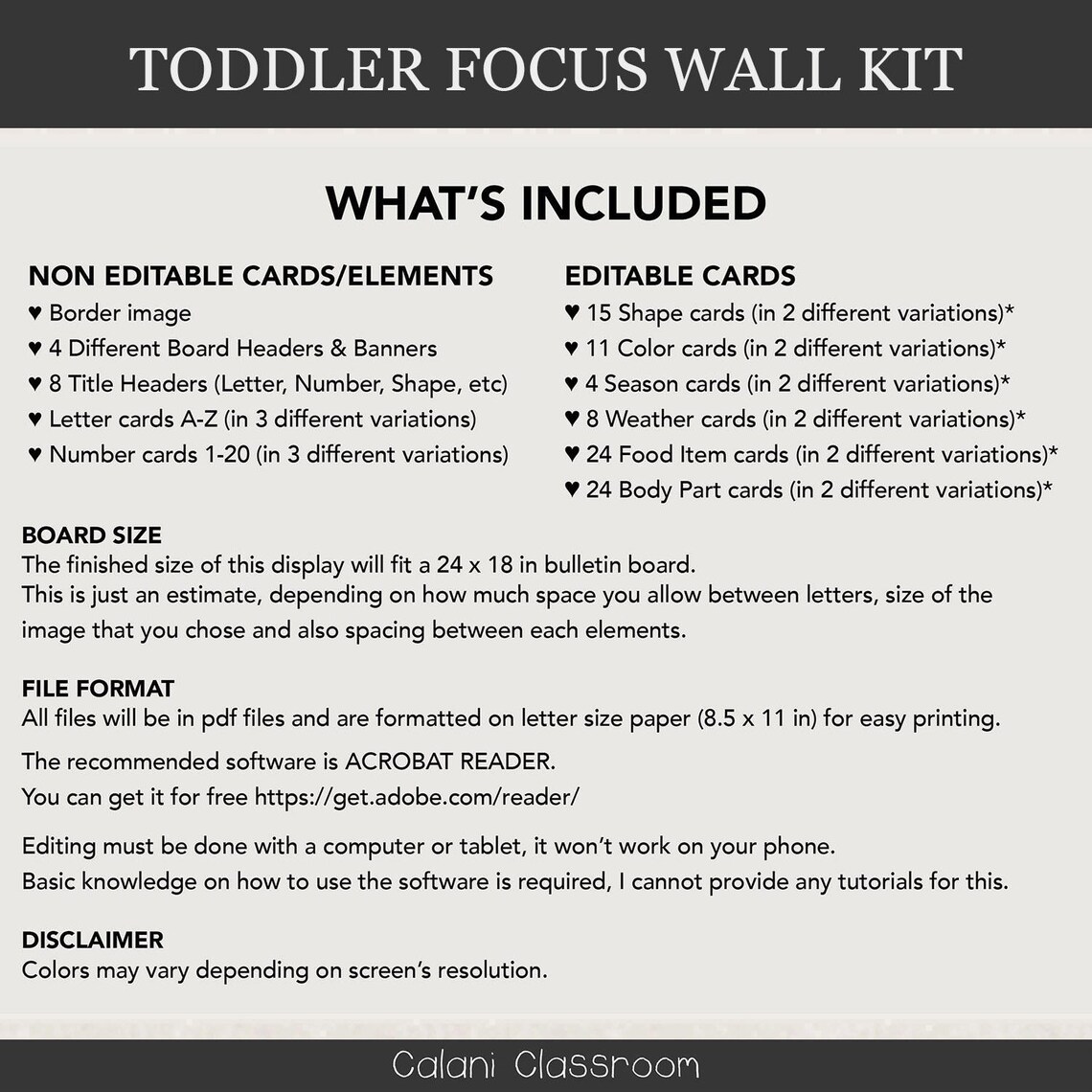 Toddler Focus Wall Template, Toddler Learning Wall, Classroom Circle ...