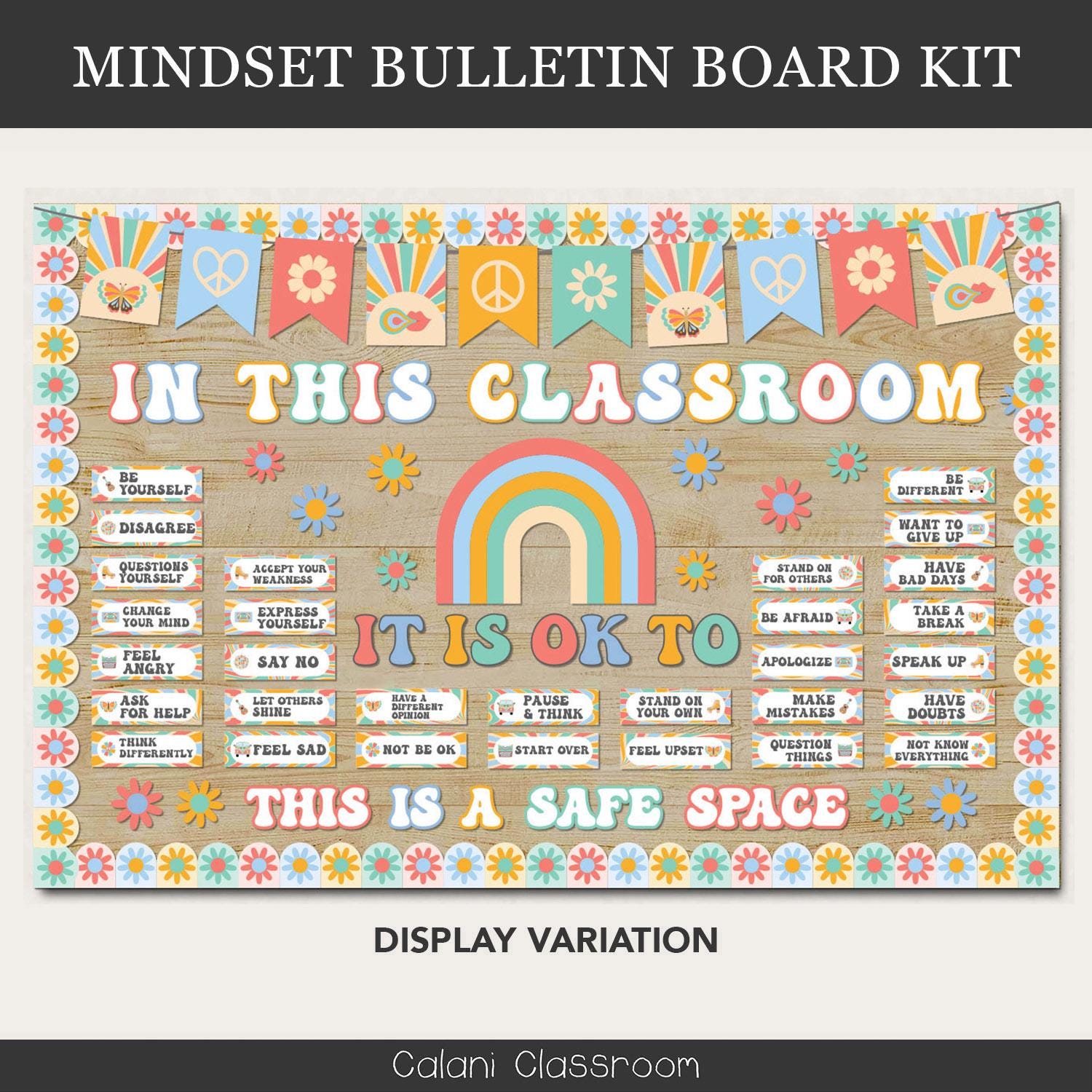 Mindset Bulletin Board Kit, Classroom Door Decor, Social Emotional ...