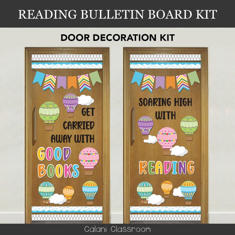 Reading Bulletin Board Kit, Classroom Bulletin Board, Hot Air Balloons ...