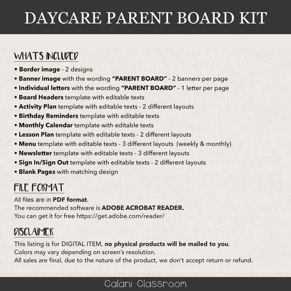 Daycare Parent Board, Childcare Bulletin Board Template, Parent Info ...