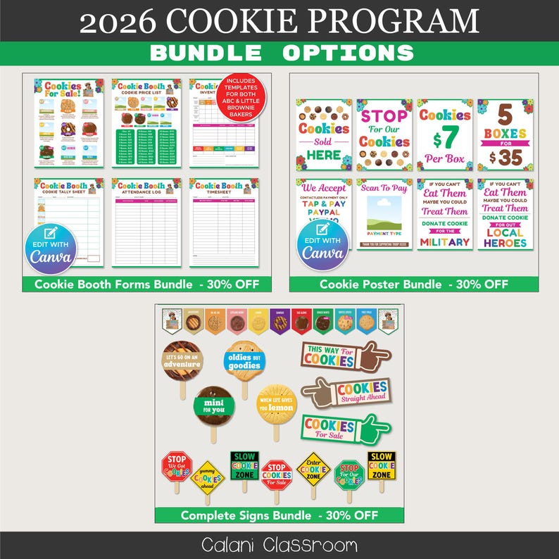 2026 Cookie Vendor Business Card, DIY Editable Cookie Marketing Kit for ...