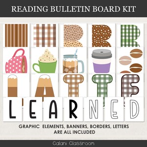 Reading Bulletin Board Kit, Classroom Bulletin Board, Coffee Lover ...