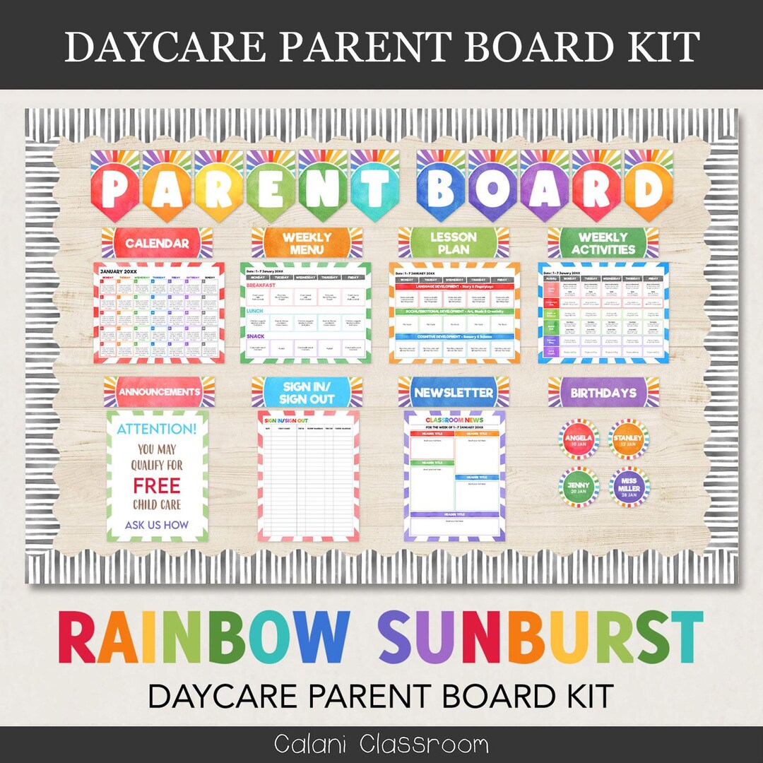Daycare Parent Board, Childcare Bulletin Board Template, Parent Info ...