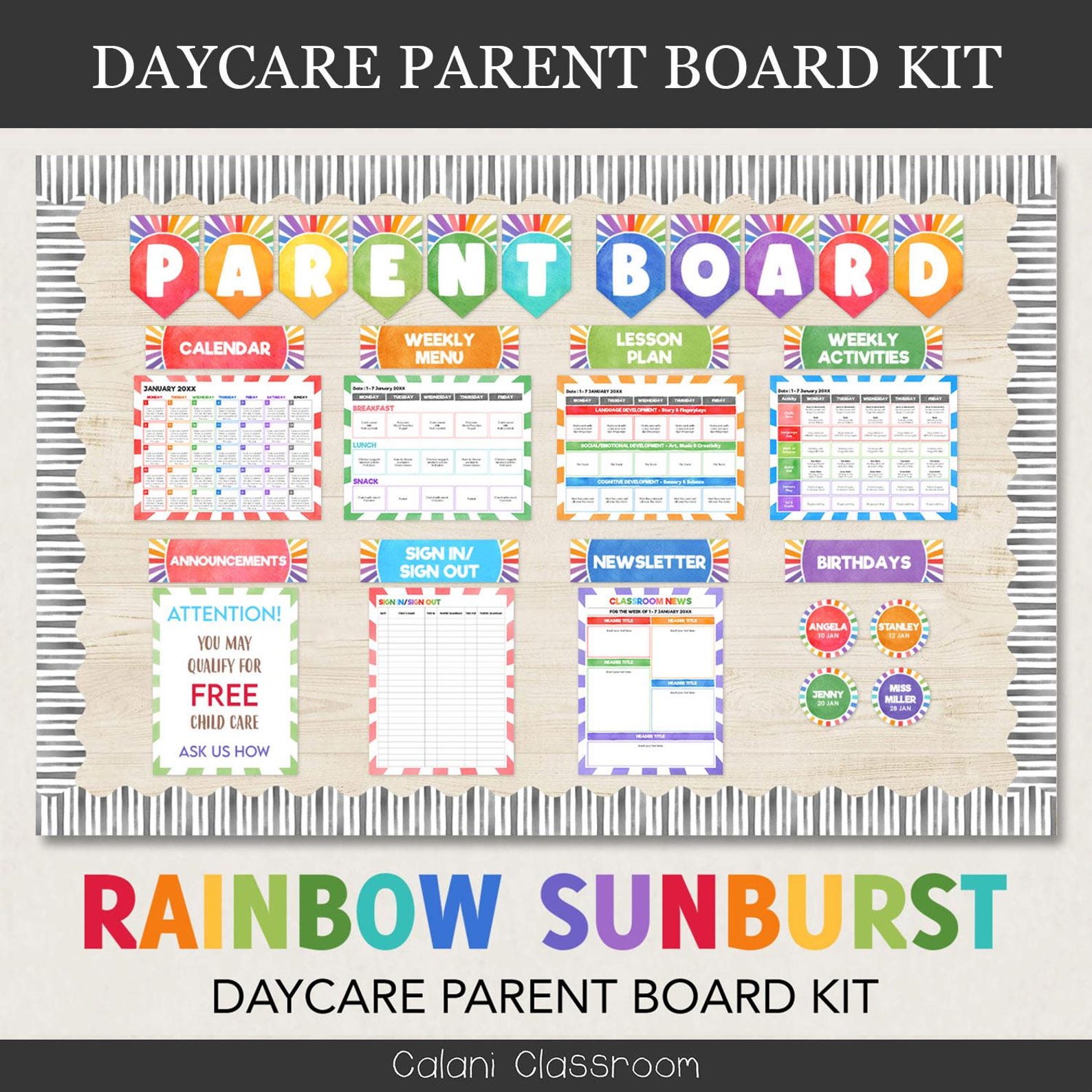 Daycare Parent Board, Childcare Bulletin Board Template, Parent Info ...