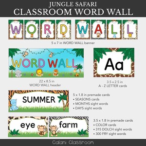 Word Wall Classroom Decor, Jungle Safari Classroom Theme, Editable ...