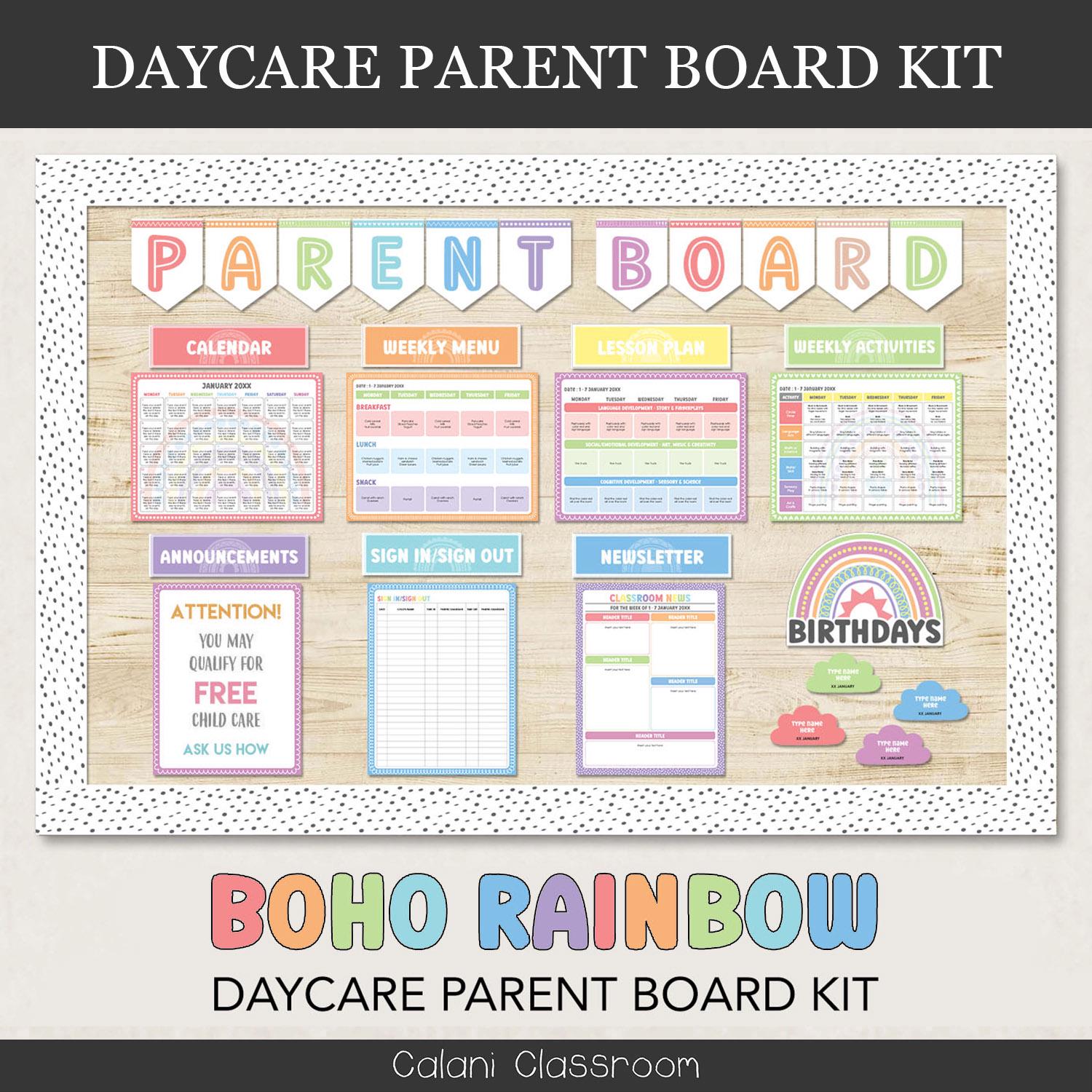 Daycare Parent Board, Childcare Bulletin Board Template, Parent Info ...