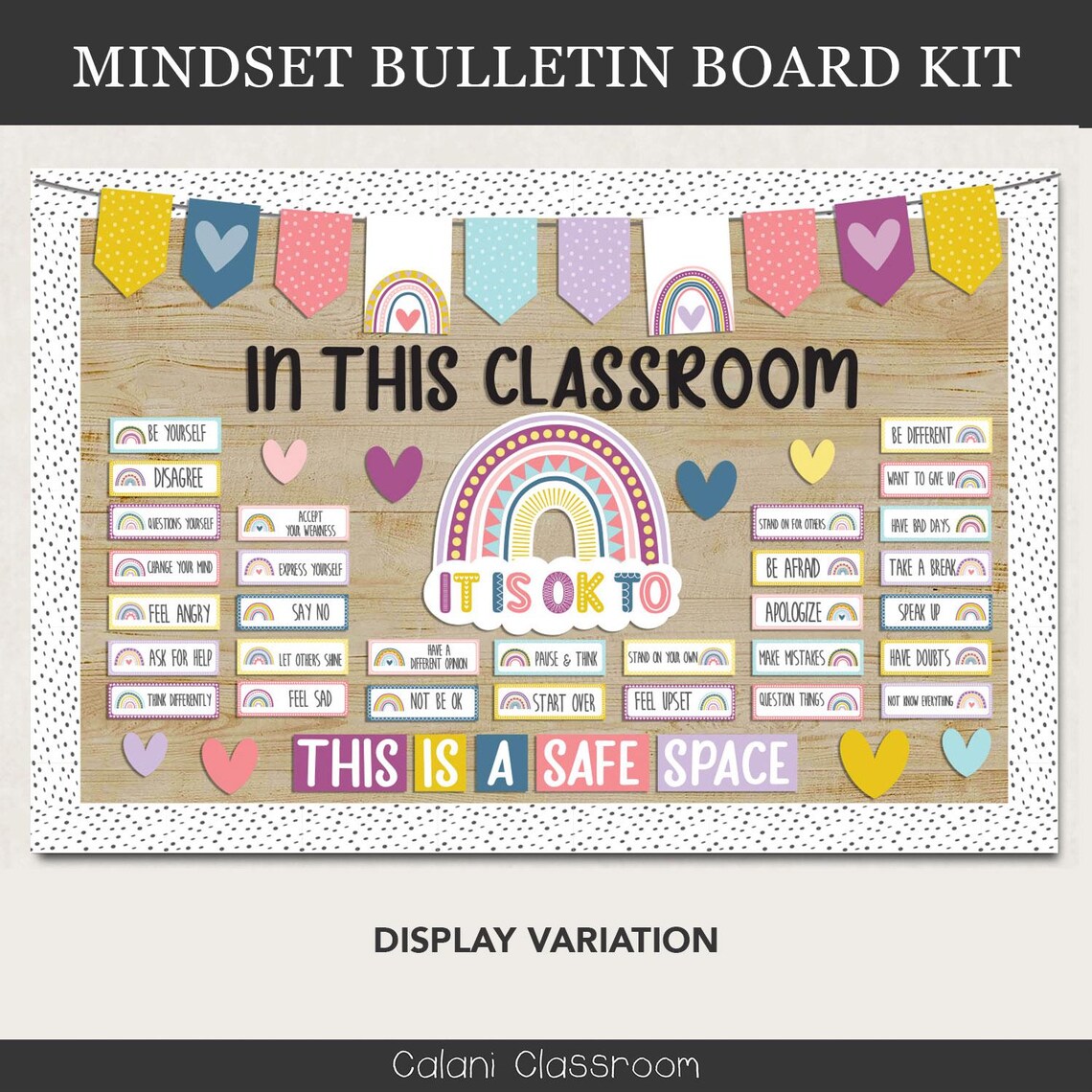 Mindset Bulletin Board Kit, Classroom Door Decor, Social Emotional ...