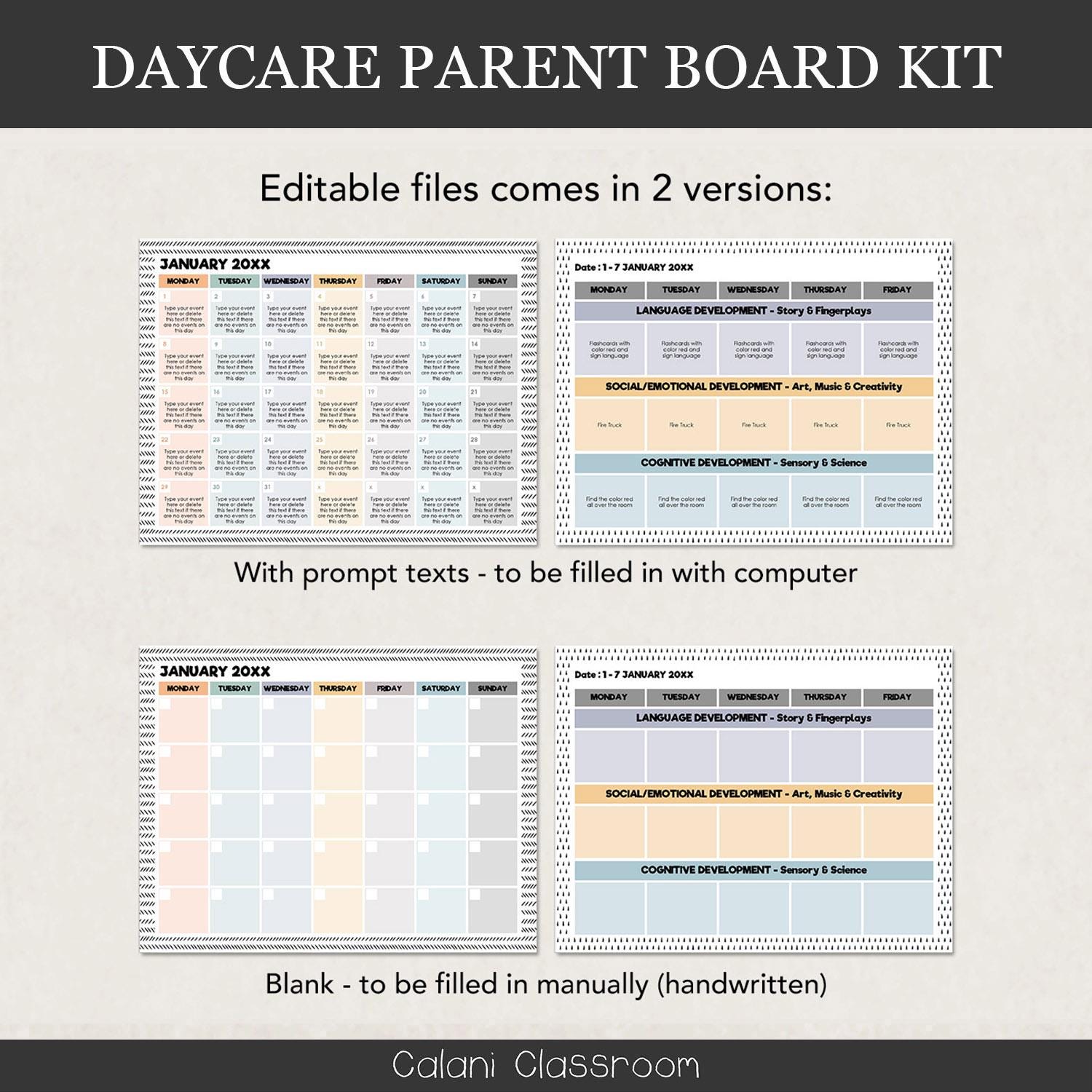 Daycare Parent Board, Childcare Bulletin Board Template, Parent Info ...