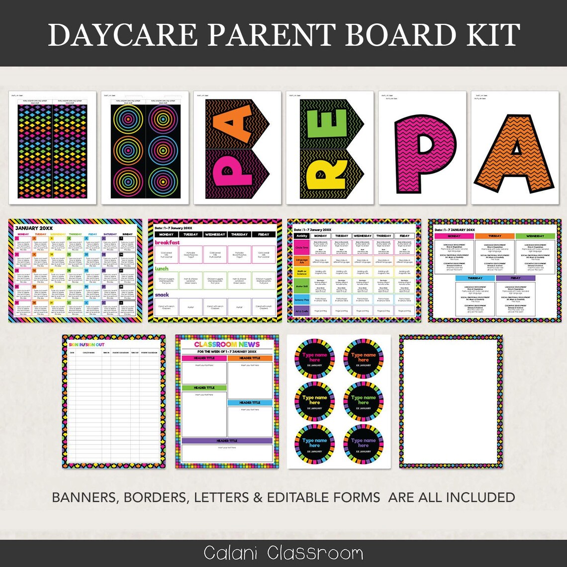 Daycare Parent Board, Childcare Bulletin Board Template, Parent Info ...