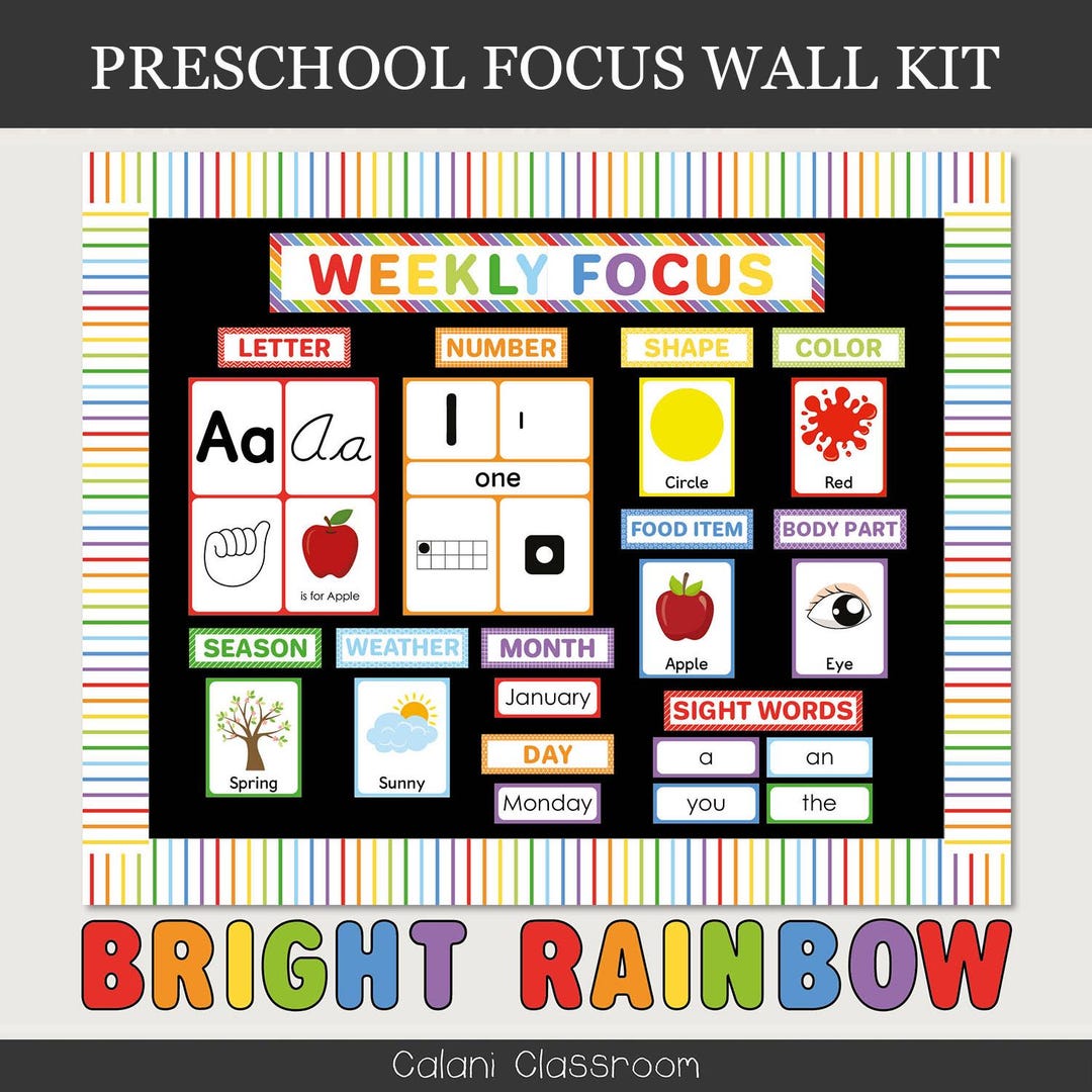 Preschool Focus Wall Template, Preschool Learning Wall, Classroom ...