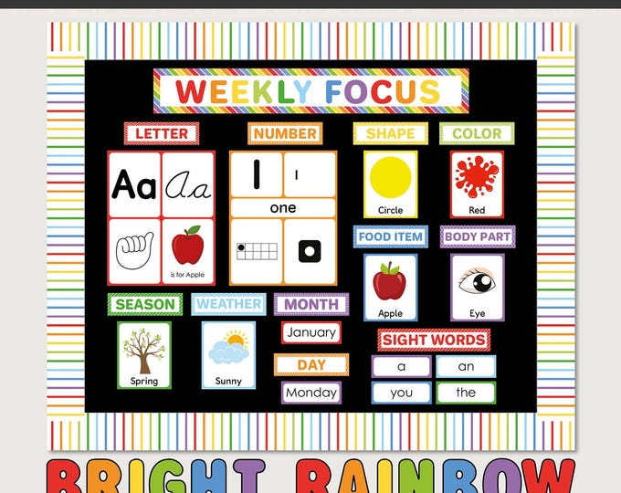 Colorful Focus Wall | Circle Time Board | Bulletin Board Kit ...
