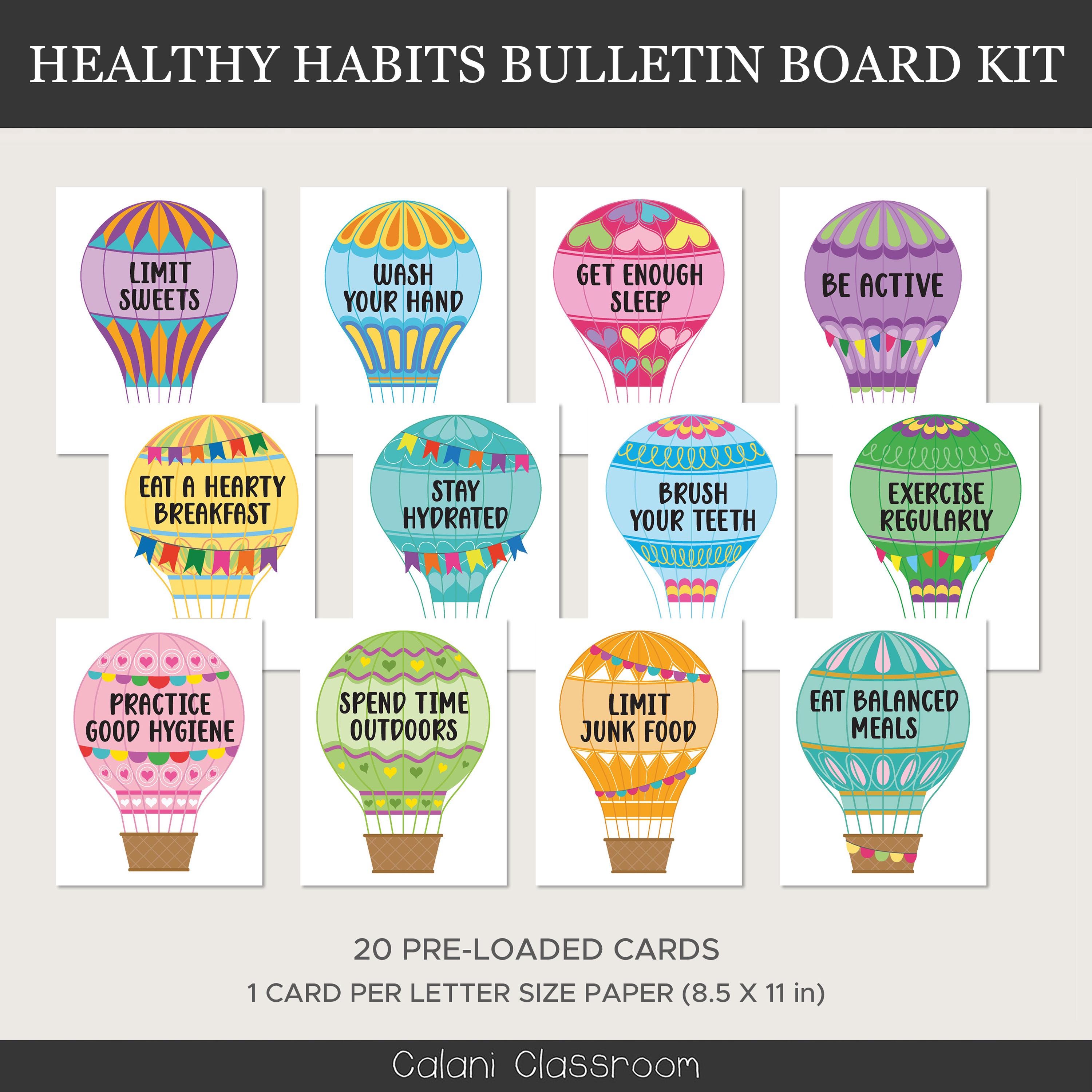 Healthy Habits Bulletin Board Kit, Healthy Habits School, Classroom ...