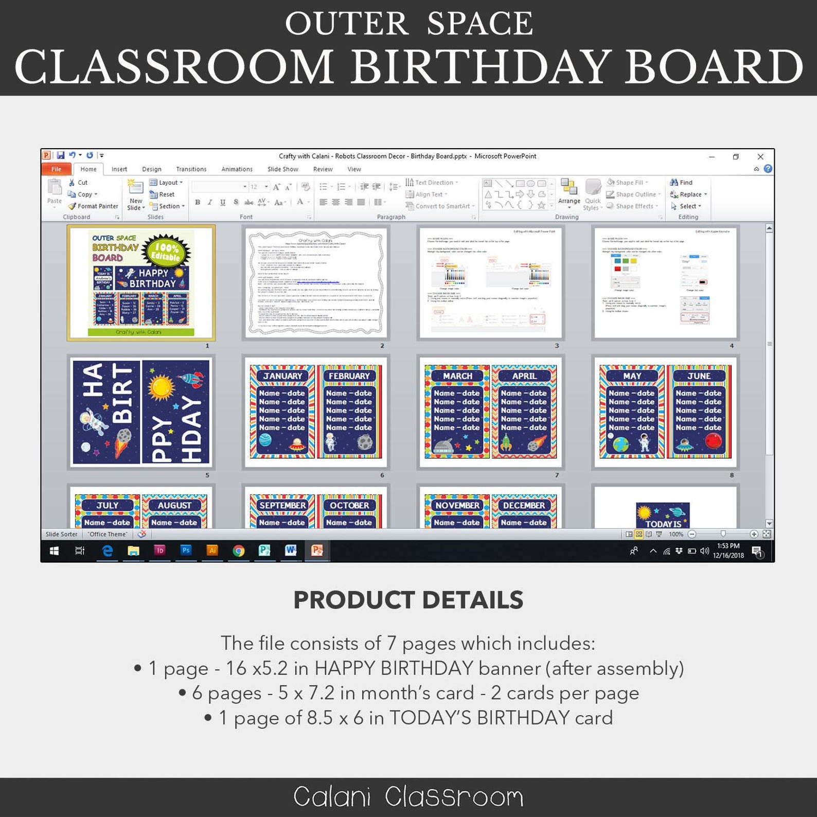 Classroom Birthday Board, Outer Space Classroom, Editable Classroom ...