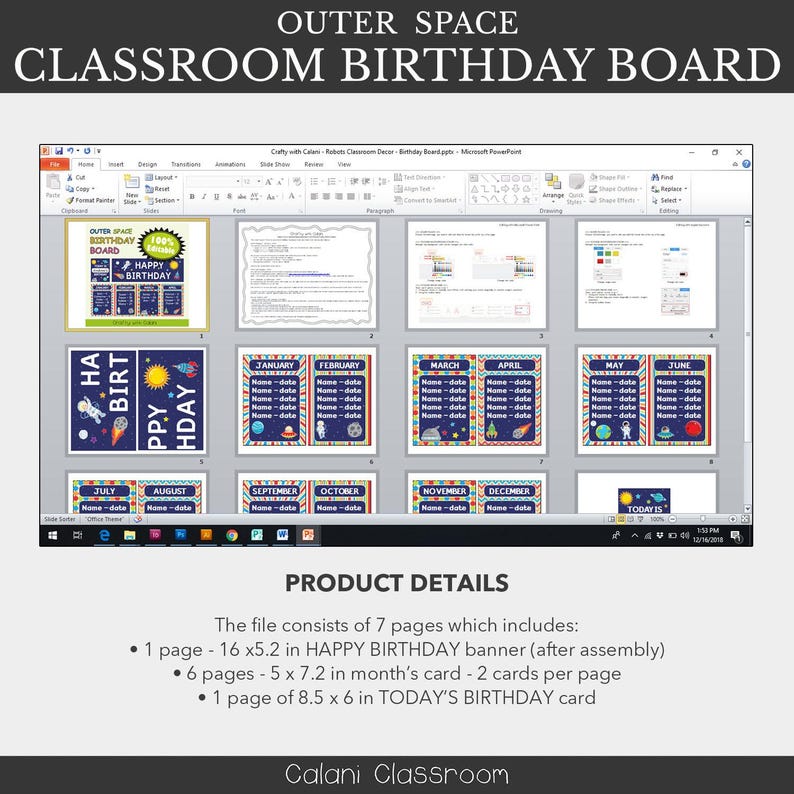 Classroom Birthday Board, Outer Space Classroom, Editable Classroom ...