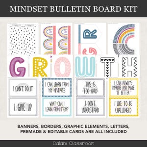 Growth Mindset Bulletin Board, Pastel Rainbow Classroom Display, Change Your Mindset, Grow Your ...