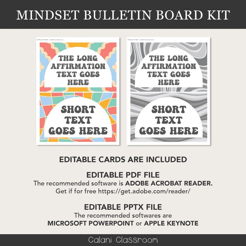 Growth Mindset Bulletin Board Kit, Retro Groovy Classroom Display ...