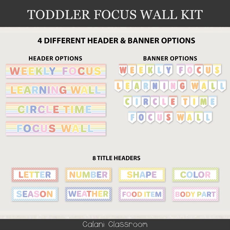 Toddler Focus Wall Template, Toddler Learning Wall, Toddler Circle Time ...