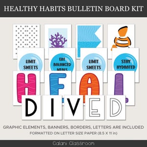 Healthy Habits Bulletin Board Kit, Healthy Habits School, Classroom ...