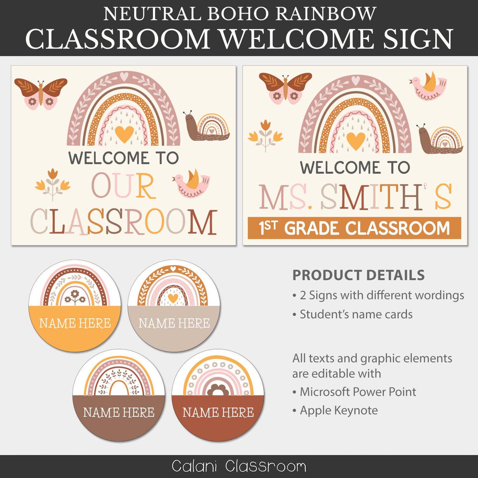 Classroom Welcome Sign, Boho Rainbow Classroom Door Sign, Welcome to ...