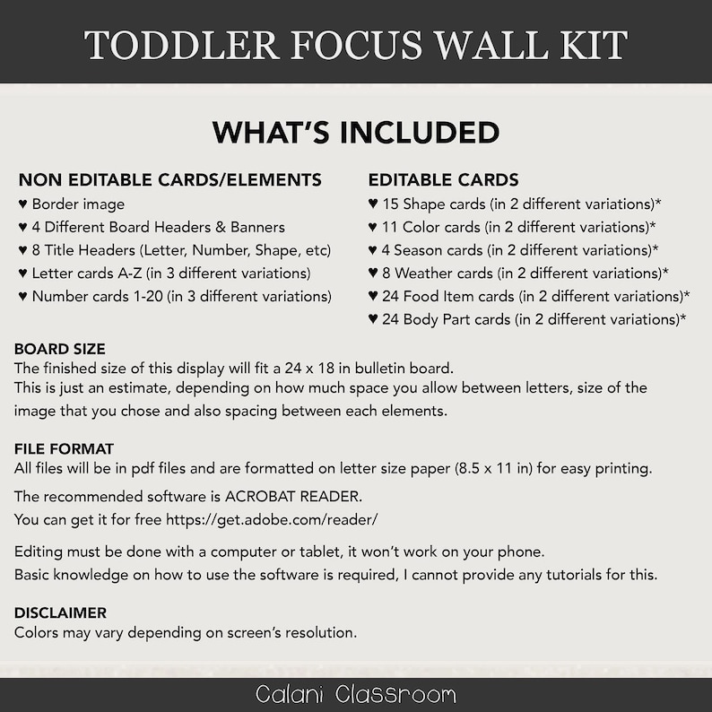 Toddler Focus Wall Template, Toddler Learning Wall, Toddler Circle Time ...