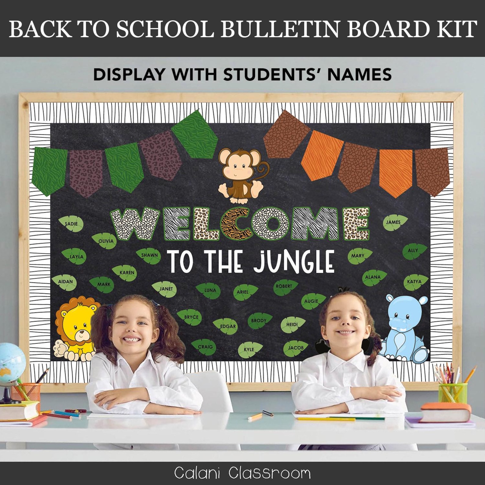 Back to School Bulletin Board Kit, Classroom Bulletin Board, Jungle ...