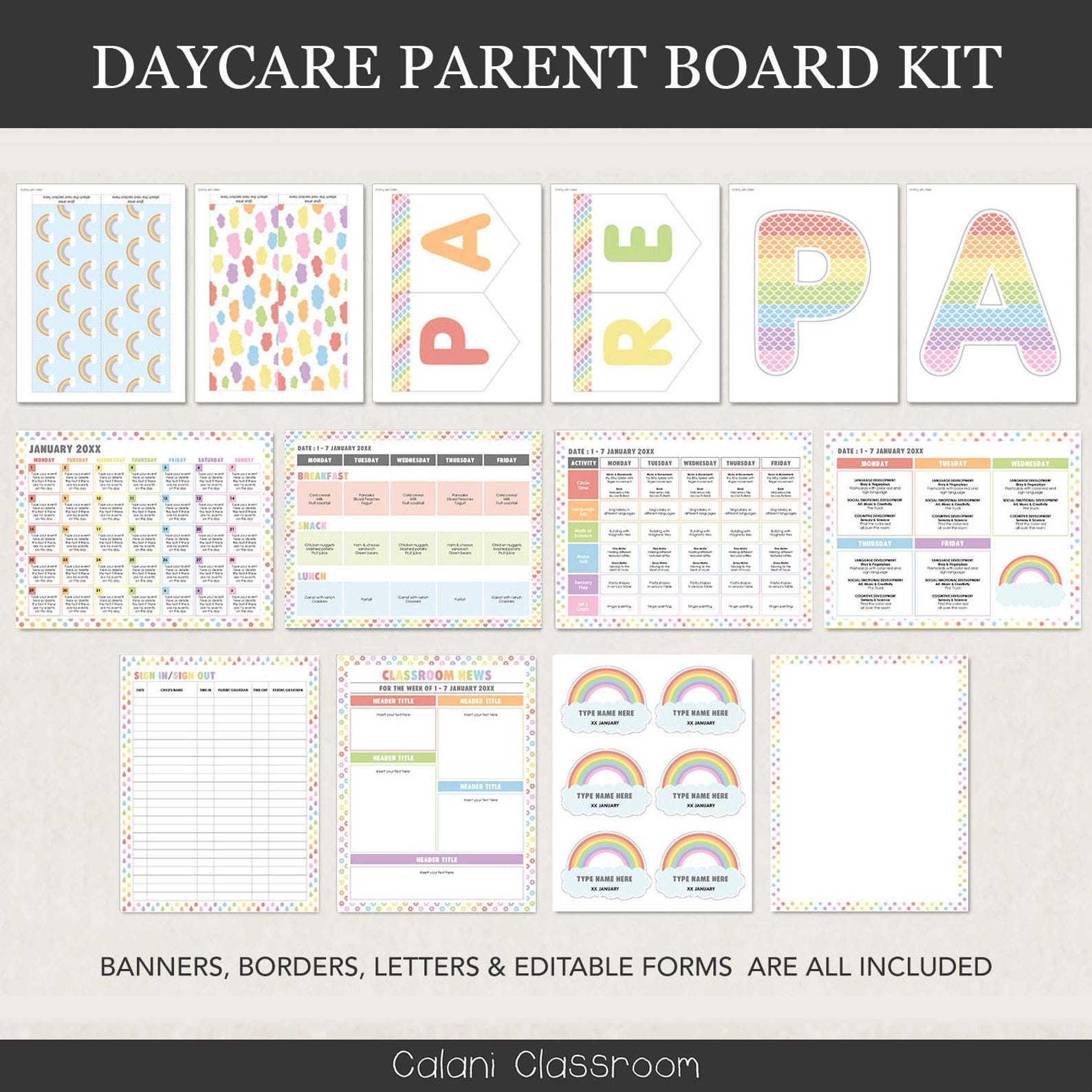 Daycare Parent Board, Childcare Bulletin Board Template, Parent Info ...