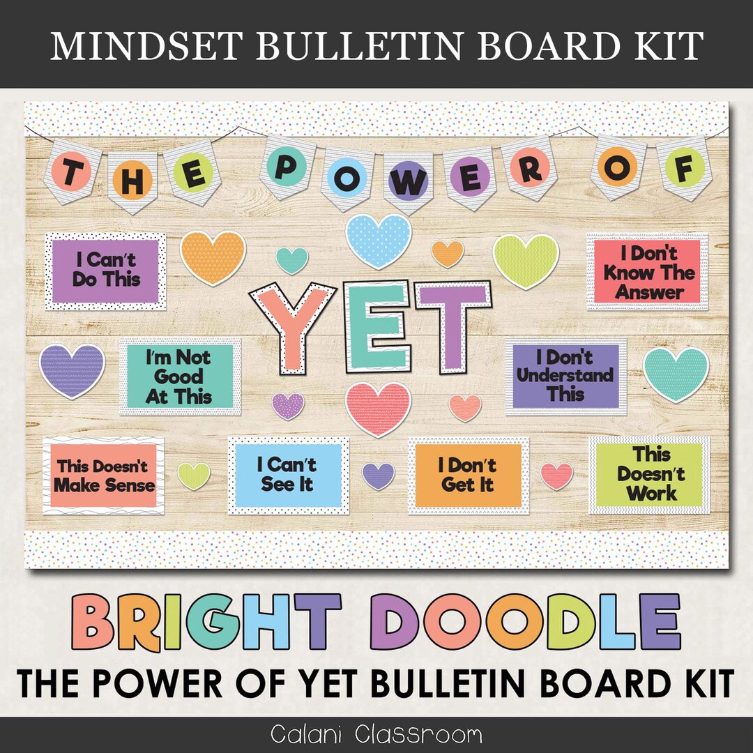 The Power of yet Bulletin Board Kit, Doodle Classroom Display ...