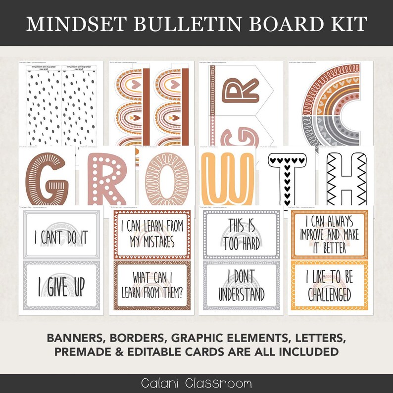 Growth Mindset Bulletin Board, Pastel Rainbow Classroom Display, Change ...