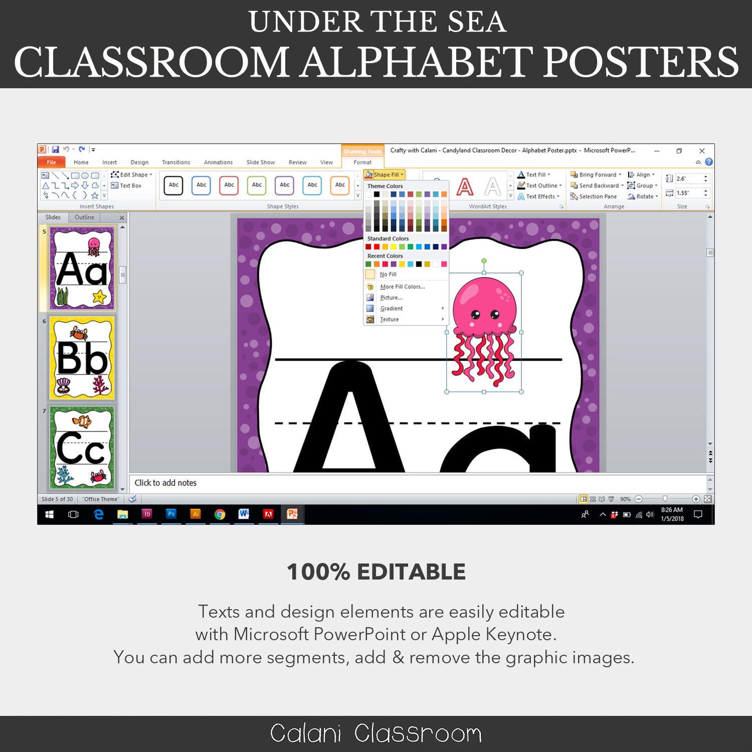Alphabet Poster Classroom Decoration, Ocean Theme Classroom, ABC ...